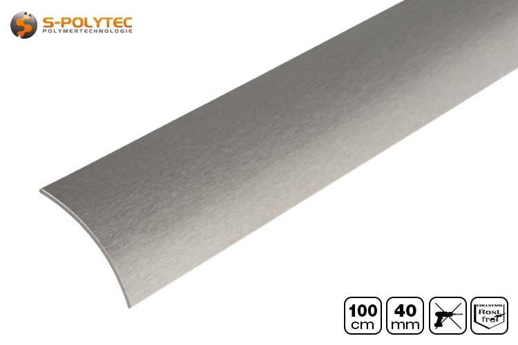 Vloerprofiel van 40mm geborsteld Roestvrijstaal